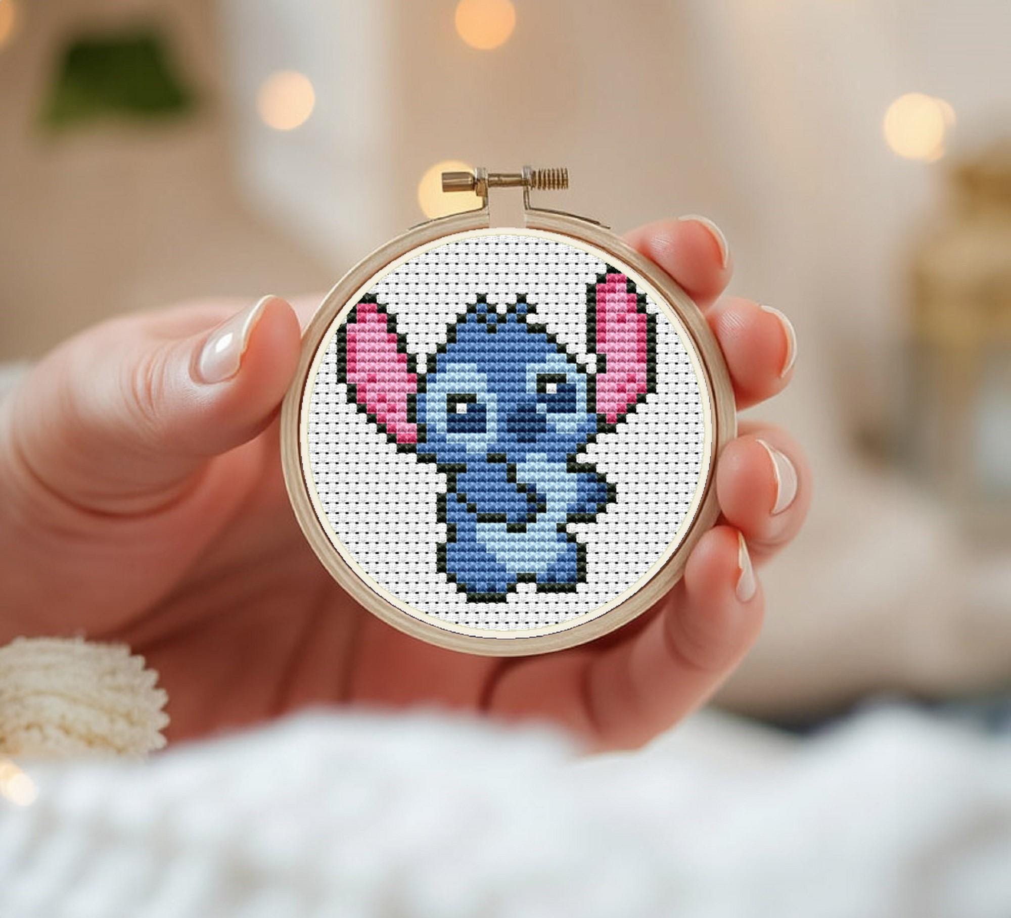 Mini Cross Stitch Pattern Cartoon Character Lilo and Stitch & River ...