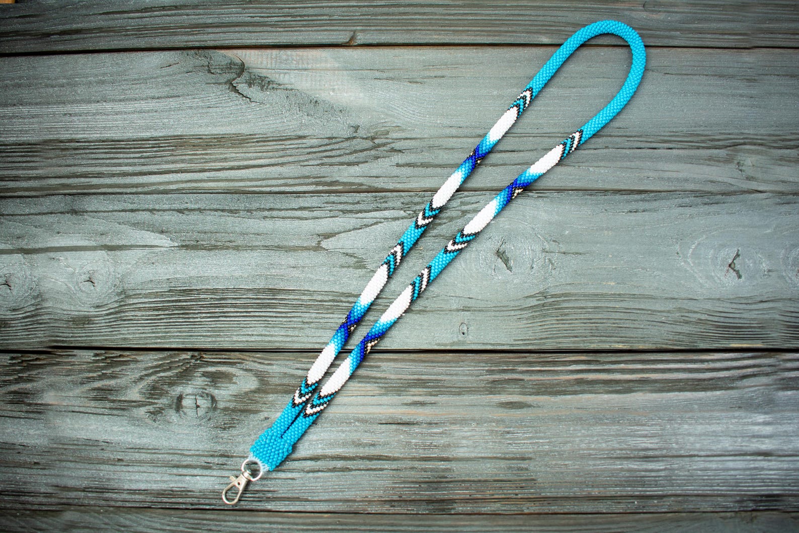 Breakaway Lanyard for ID Cards – Native American Beaded Design for ...