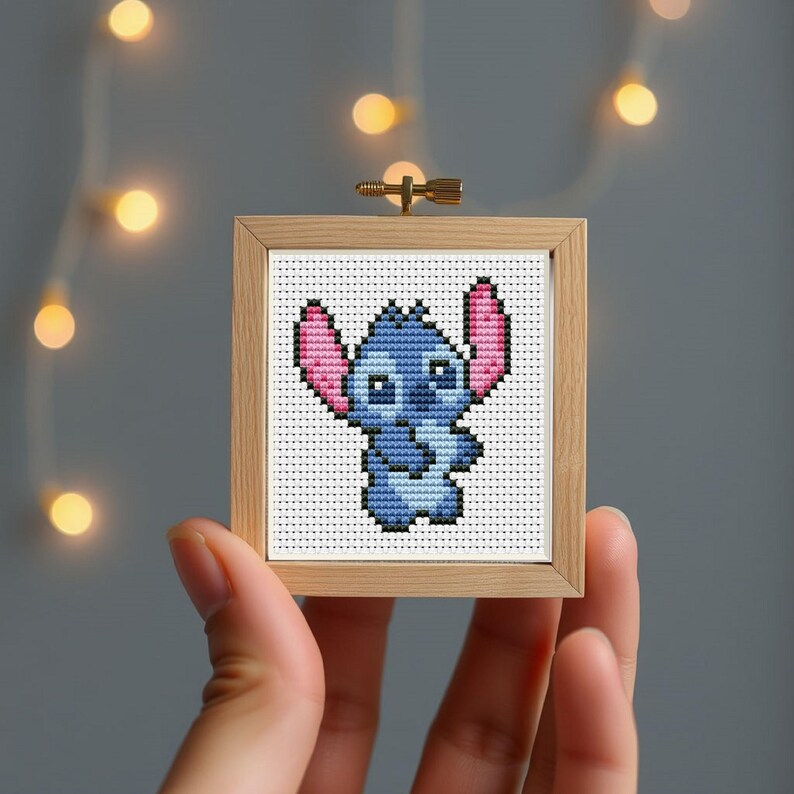 Mini Cross Stitch Pattern Cartoon Character Lilo and Stitch & River ...