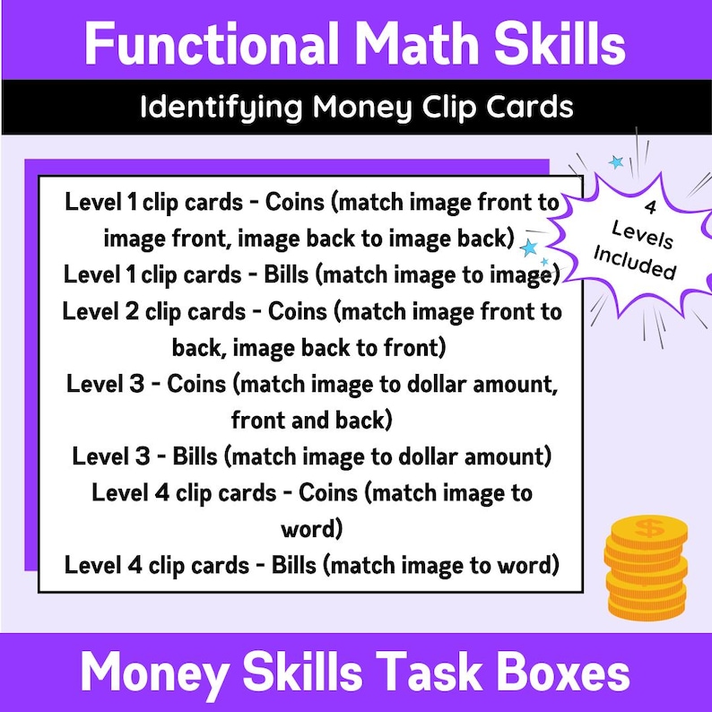 Canadian Money Identification Clip Cards: Autism, Special Education ...