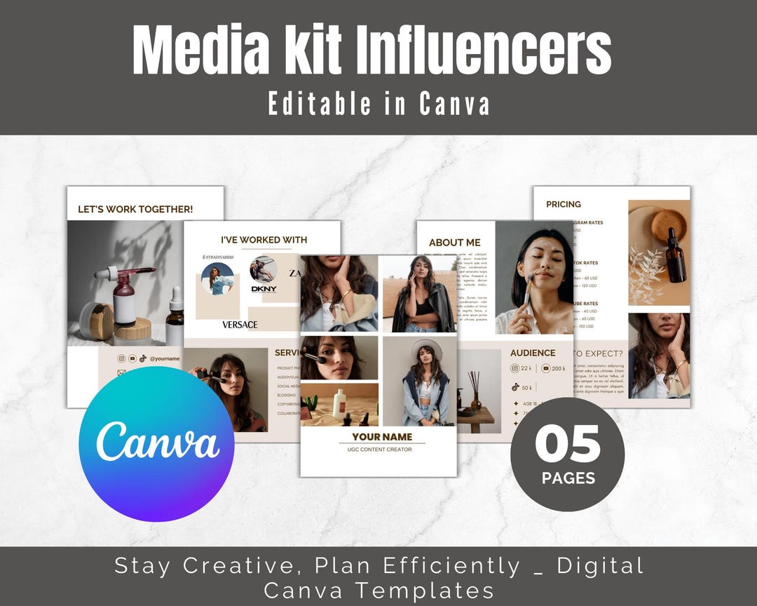 Media Kit Influencer, Digital Media Kit, Influencer Template, Content ...