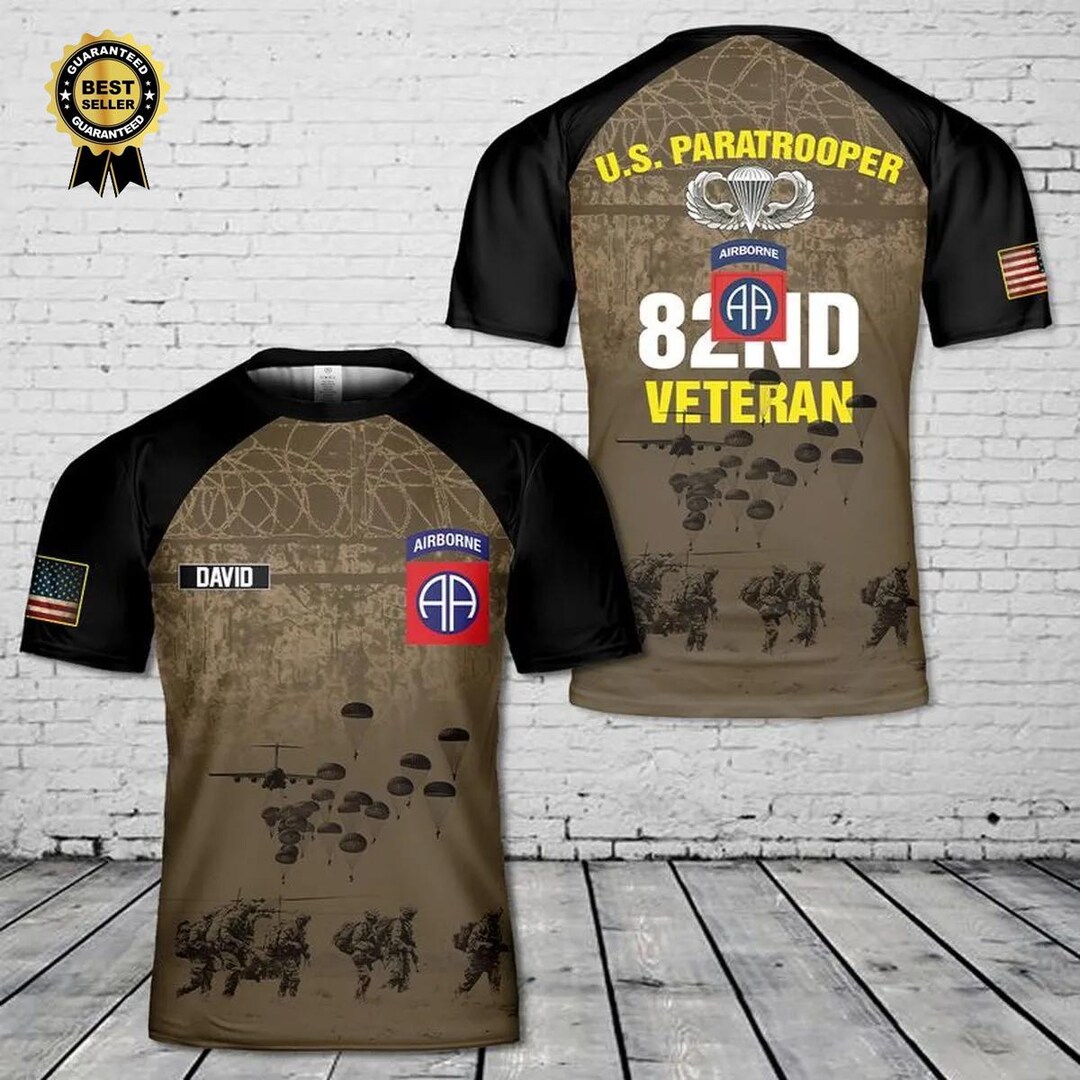 Custom Name US Army 82nd Airborne Division Veteran Paratrooper 3D T ...