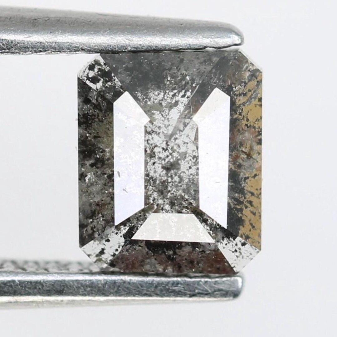 Salt and Pepper Emerald Shape Diamond Natural Loose Emerald Cut Diamond ...