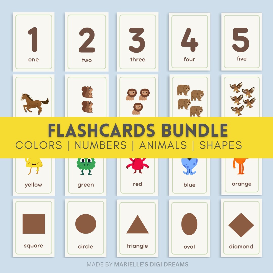 Printable Flashcards for Toddlers – Learning Shapes, Colors, Numbers ...