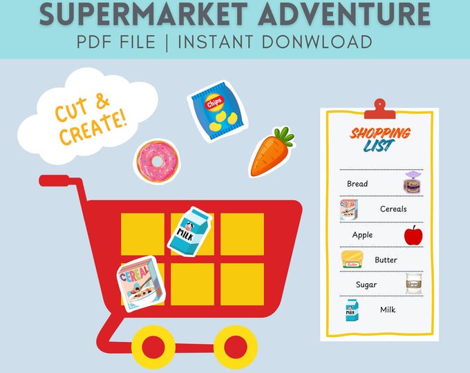 Grocery Store Activity Printable, Pretend Play Printables, Shopping ...