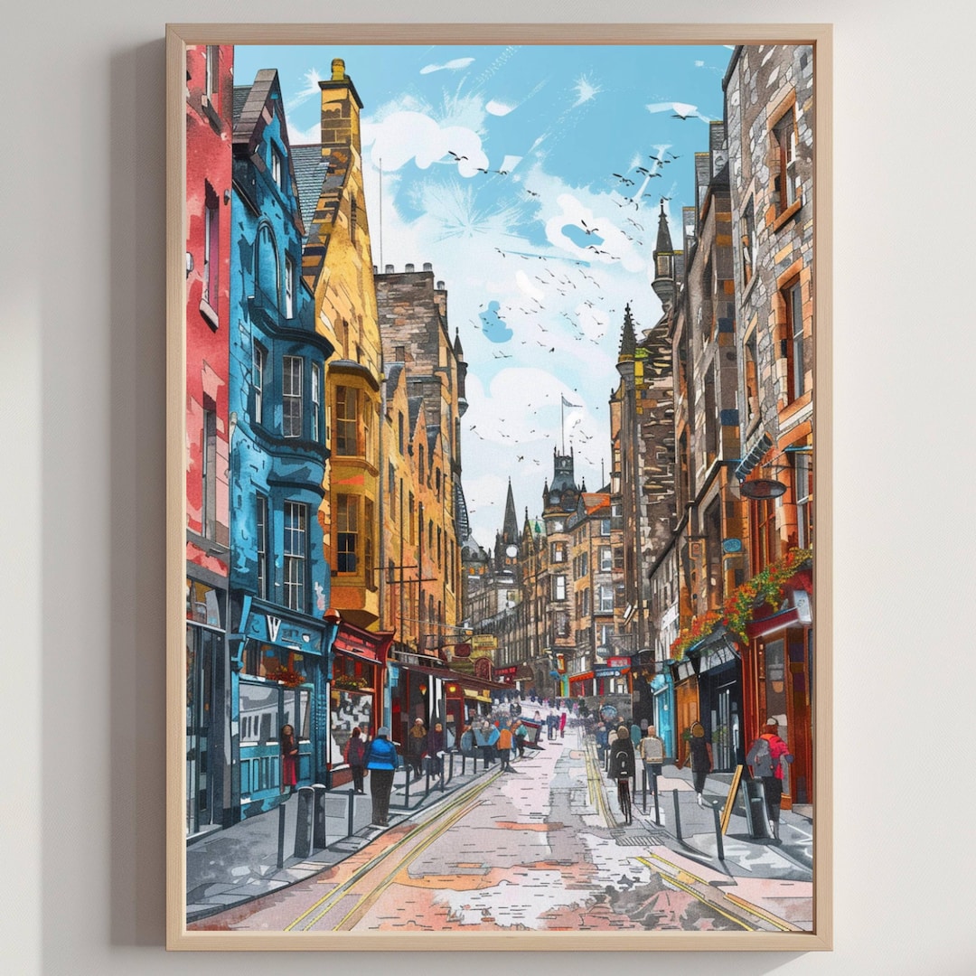 Princess Street Edinburgh Scotland United Kingdom Watercolor: Scotland ...