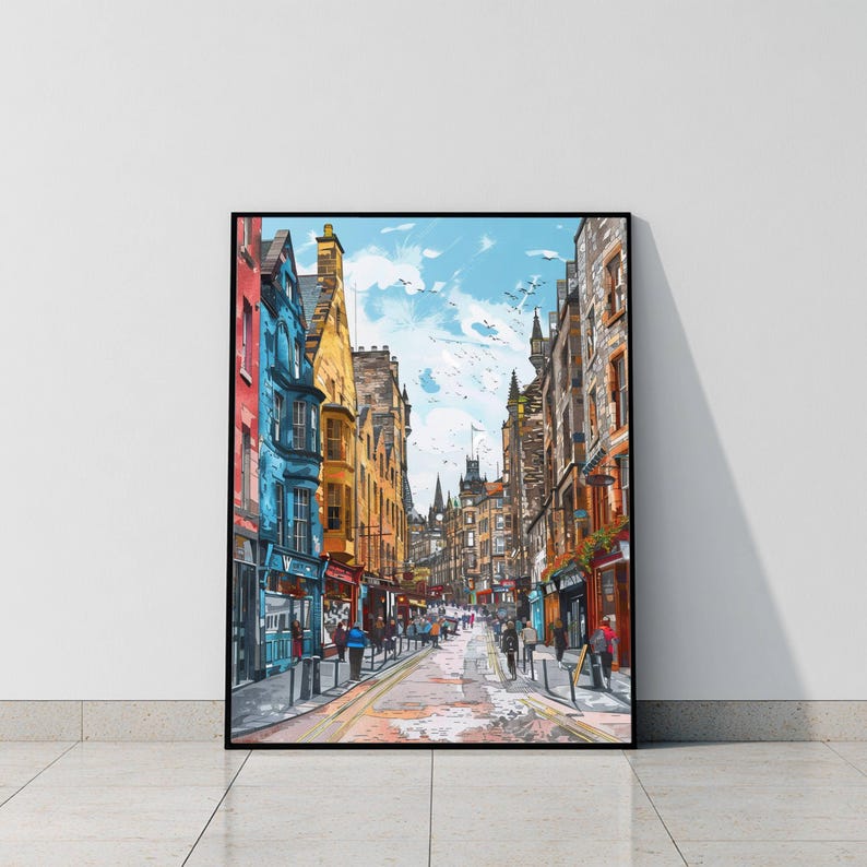 Princess Street Edinburgh Scotland United Kingdom Watercolor: Scotland ...