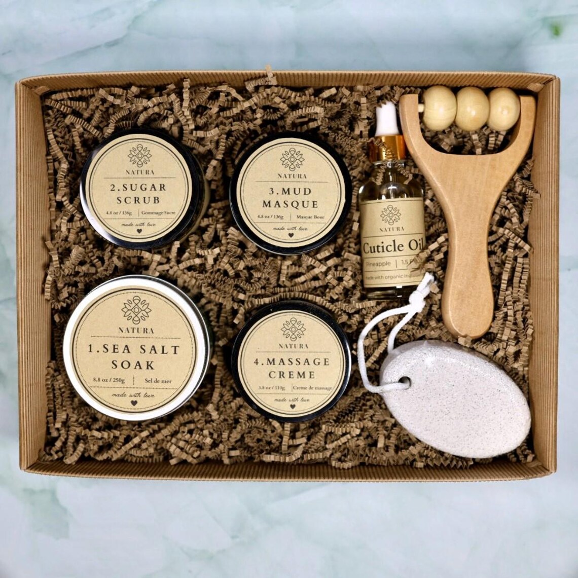 Deluxe 4-step Foot Spa Kit | Eucalyptus Sea Salt Soak, Sugar Scrub, Mud ...