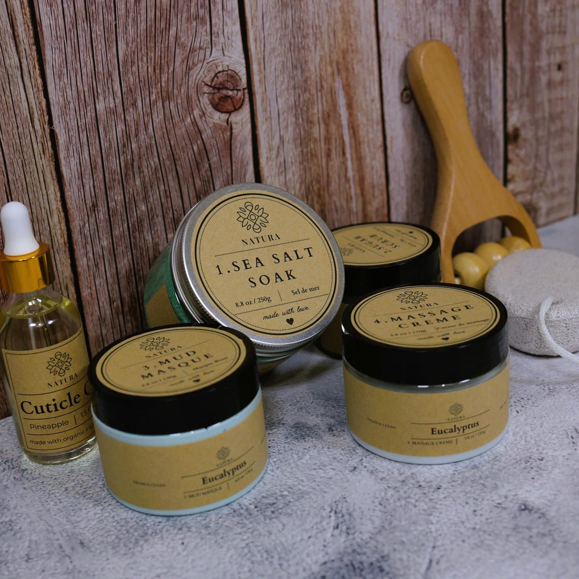 Deluxe 4-step Foot Spa Kit | Eucalyptus Sea Salt Soak, Sugar Scrub, Mud ...