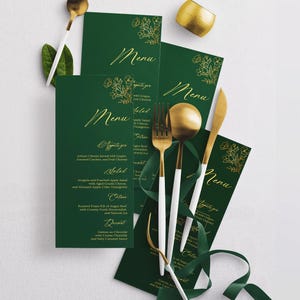 Enchanted Forest Wedding Menu & Place Card, Woodland Design, Elegant ...