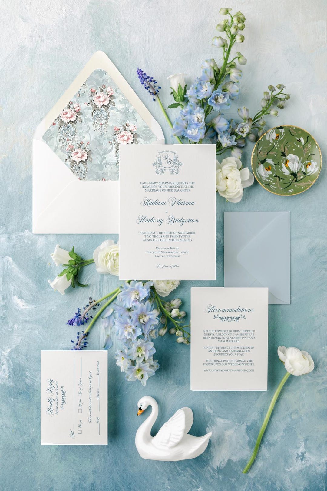 Regency Era | Wedding Invitation Suite: Elegant Monogram Crest With ...