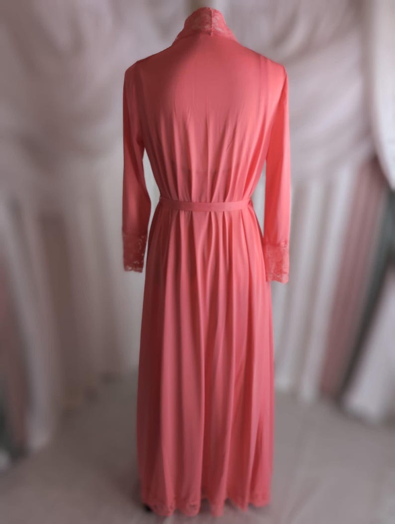 S Vintage Olga Nightgown Robe Set, in Bright Coral Pink - Etsy