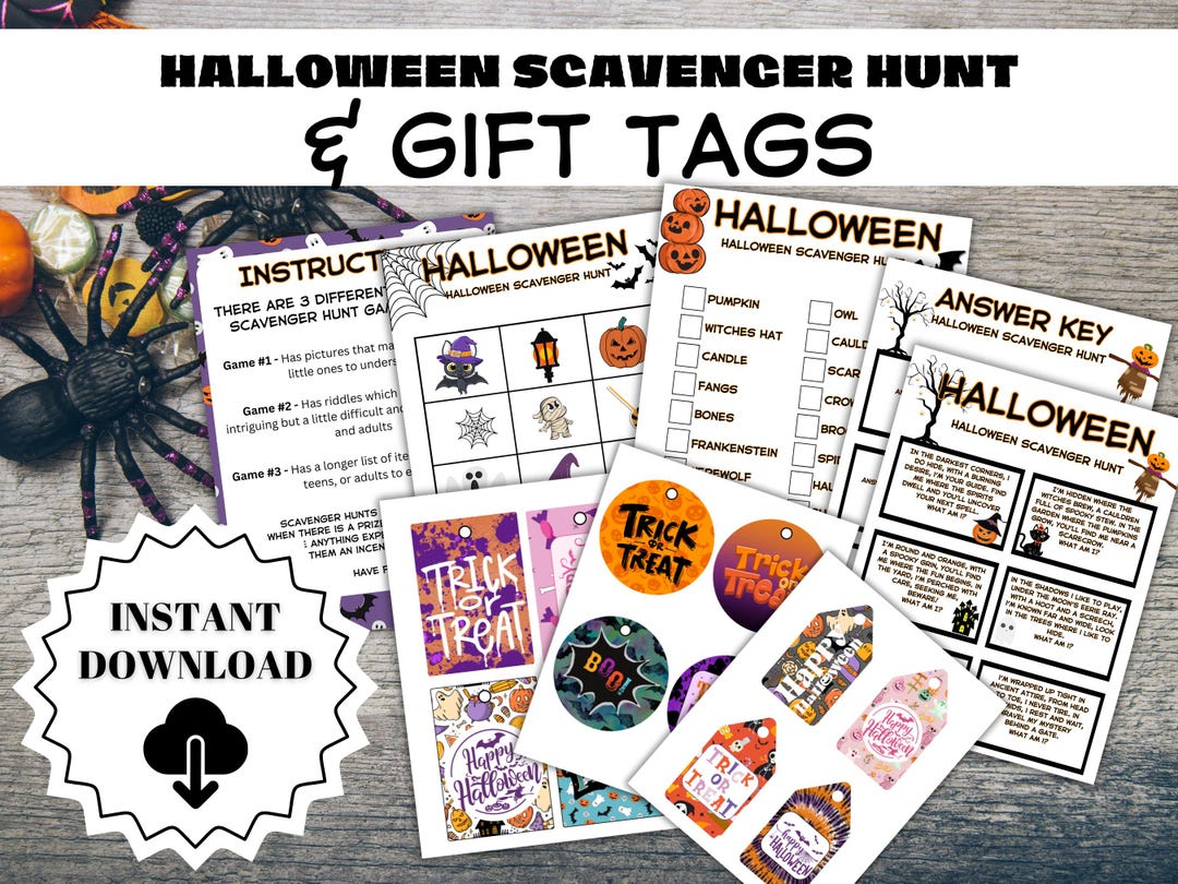 Halloween Scavenger Hunt for Kids | Fun Outdoor Game & Activity, Spooky ...