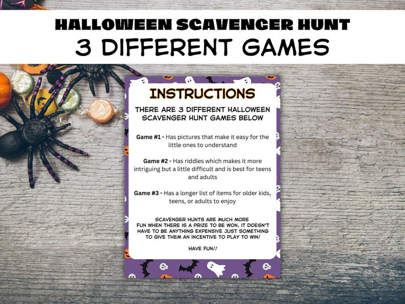 Halloween Scavenger Hunt for Kids | Fun Outdoor Game & Activity, Spooky ...