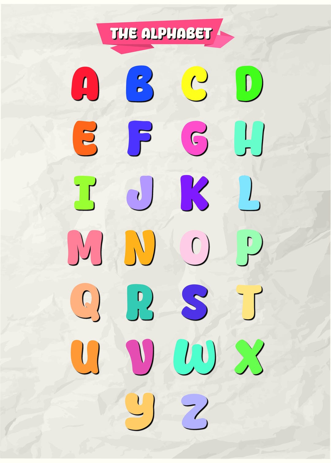 Colorful ABC Alphabet Chart A3 Size | Digital Download for Kids ...