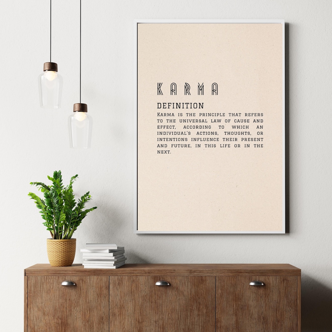 Karma Definition Poster in French and English, Karma Meaning Poster ...