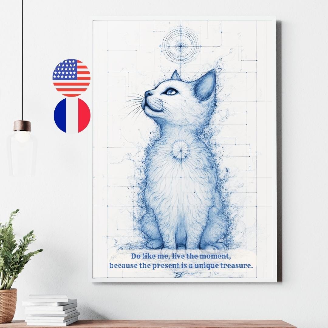 Motivational Cat Poster, Spiritual Cat Quote, Karma Cat Poster in ...