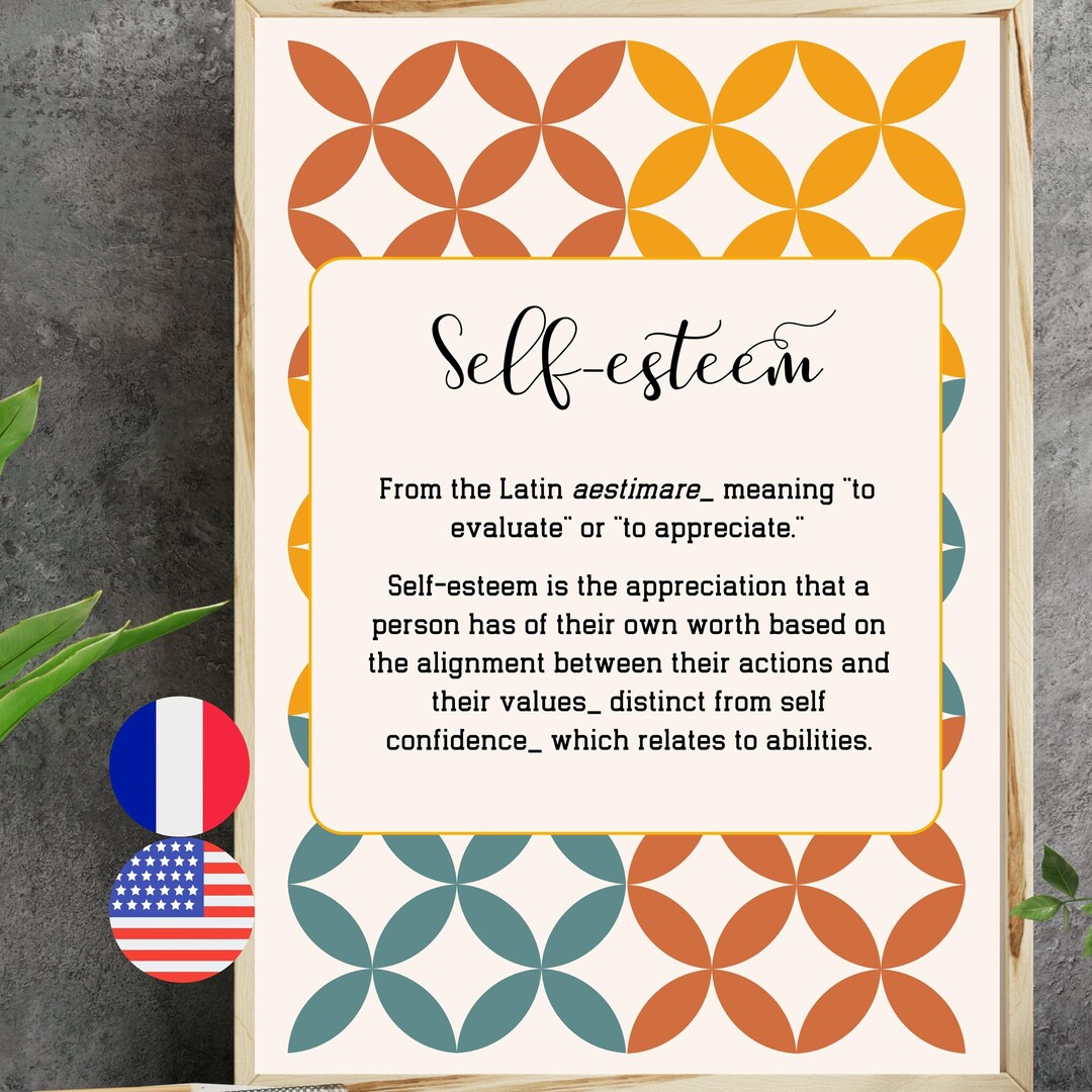 Poster Definition and Etymology Self-esteem in French and English ...