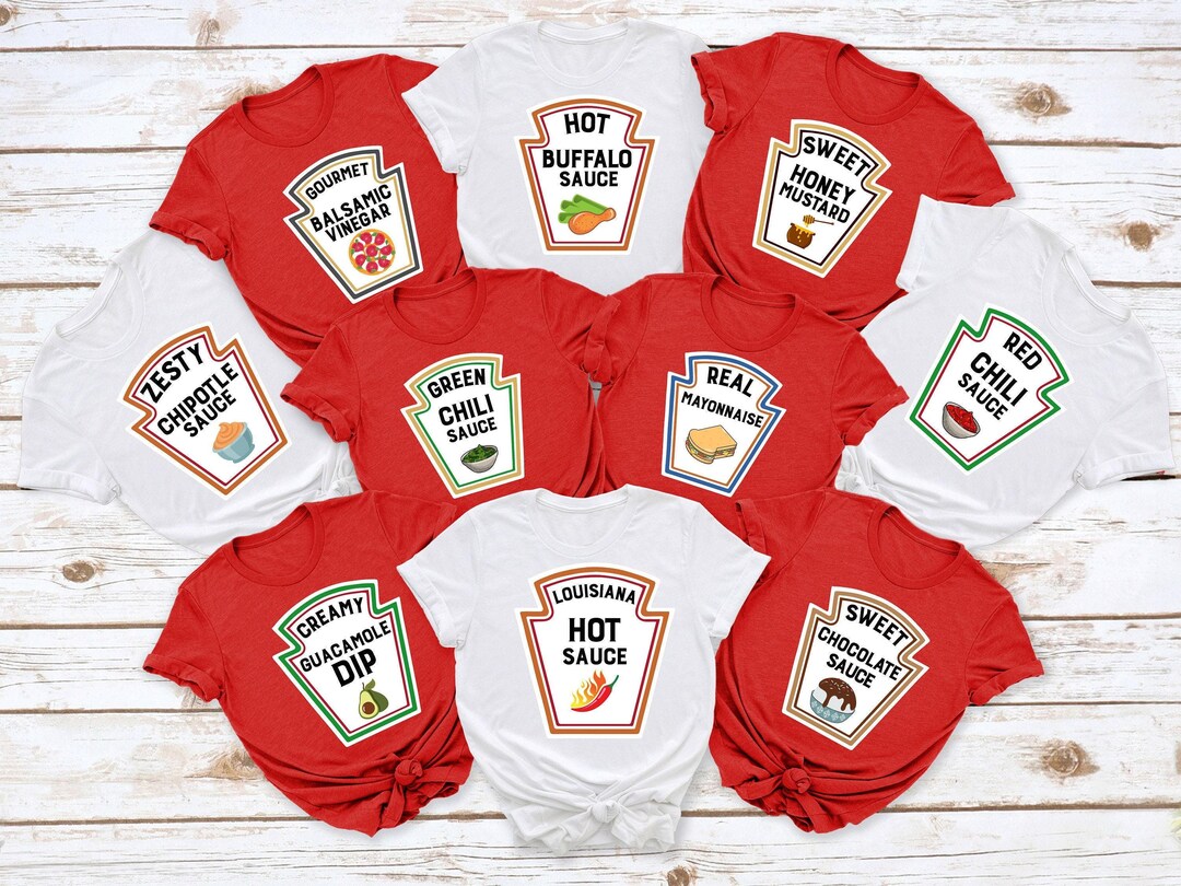 Funny Group Condiments Matching Halloween Costume Party Shirts ...