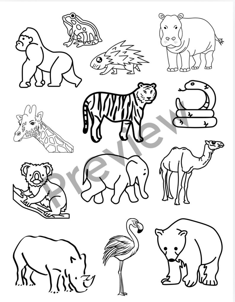 Color Your Own Animal Stickers - Etsy
