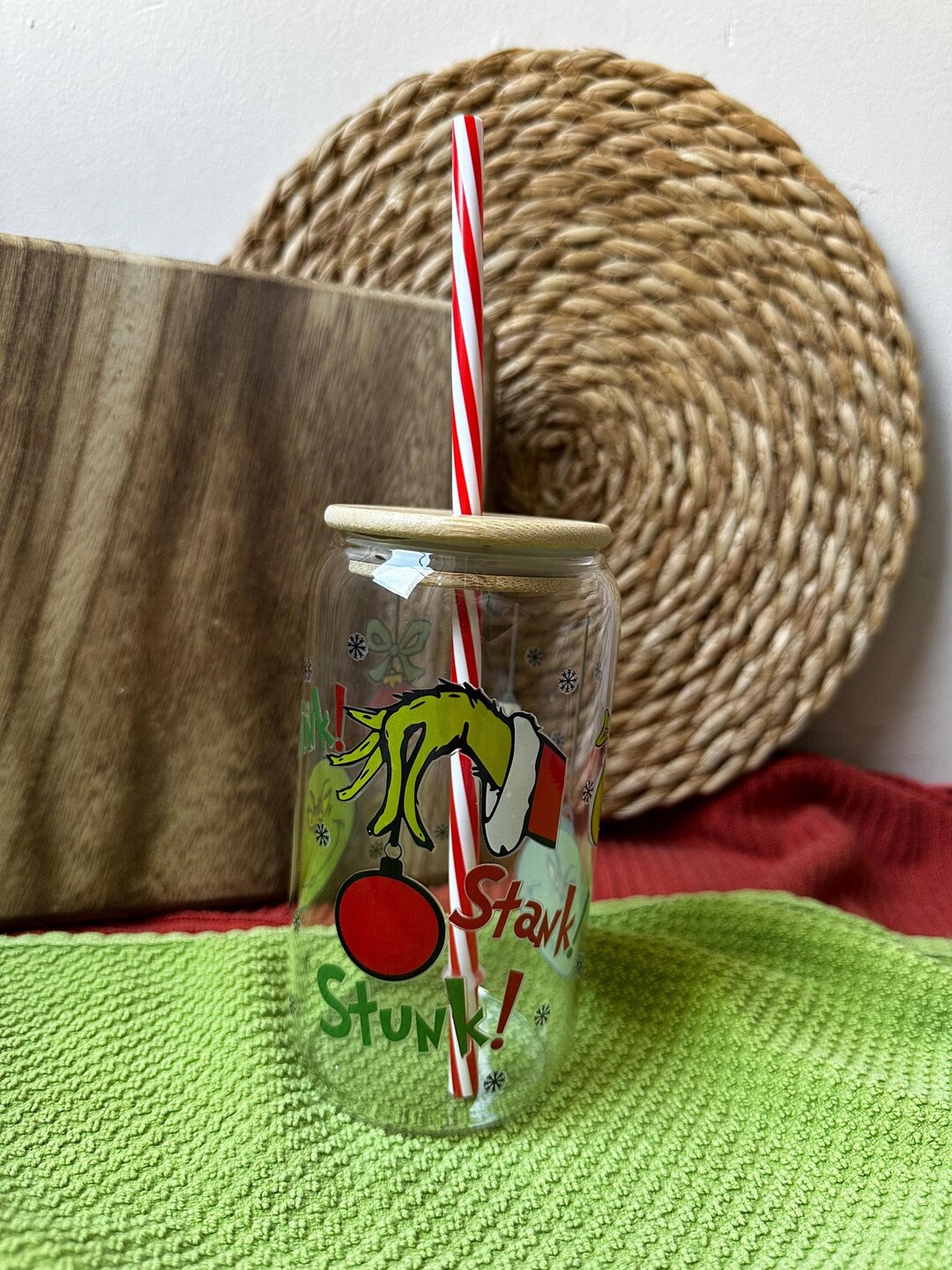 Grinch Cup With Bamboo Lid - Etsy