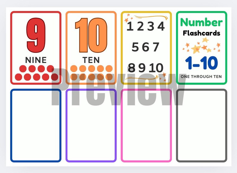 Printable Number Flashcards - Etsy