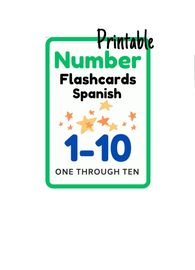 Printable Spanish Number Flashcards - Etsy