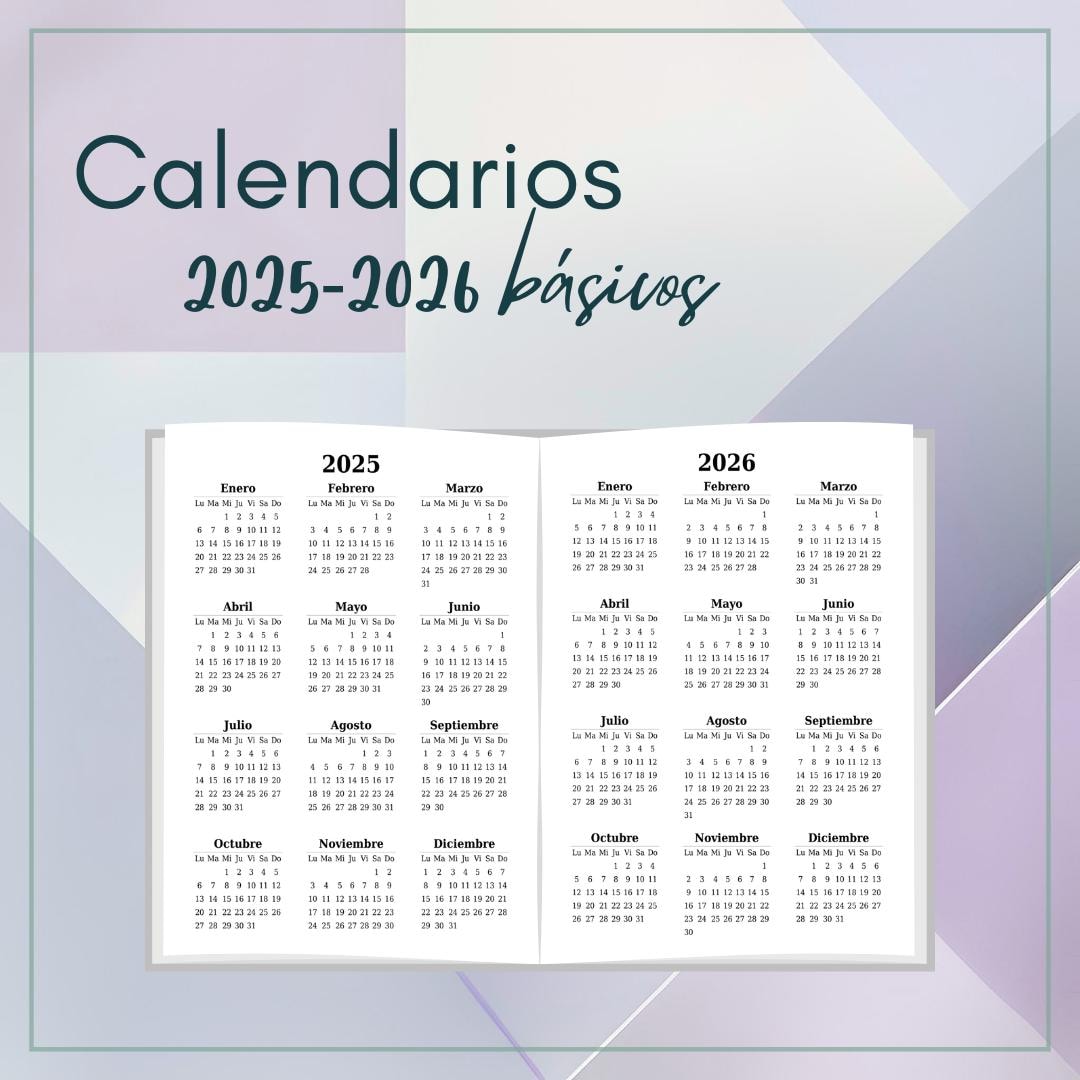 Basic Printable 2025 and 2026 Calendars in Spanish - Etsy