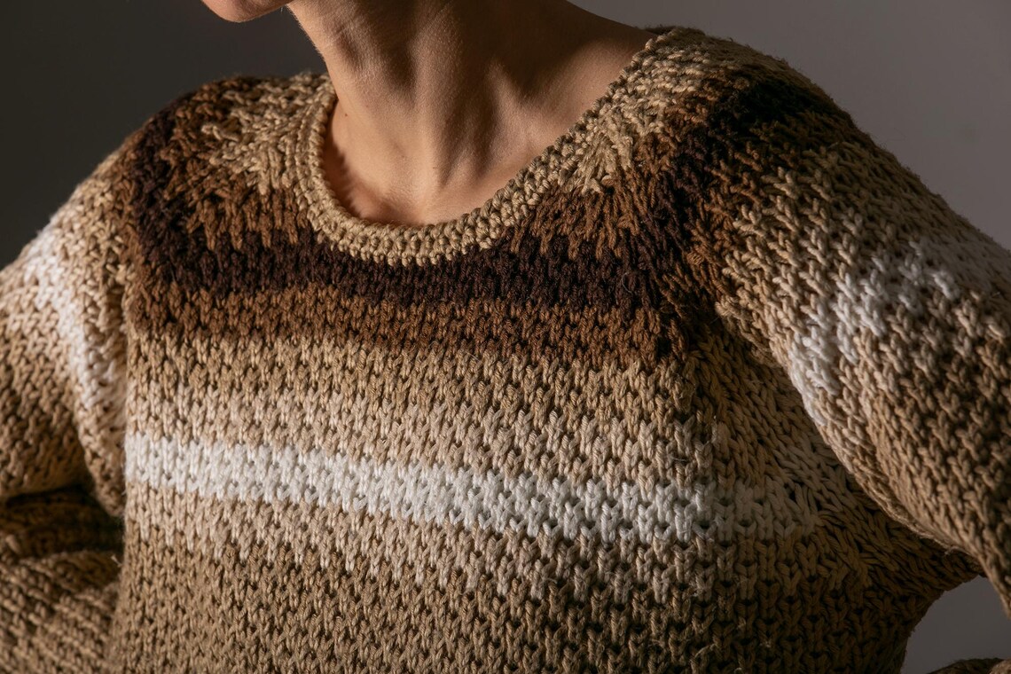 Handmade Vintage Crochet Cotton Pullover/openwork Sweater Made in ...