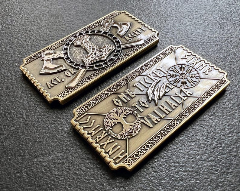 Valhalla Challenge Coin Viking Coin Norse Coin Military Challenge Coin ...