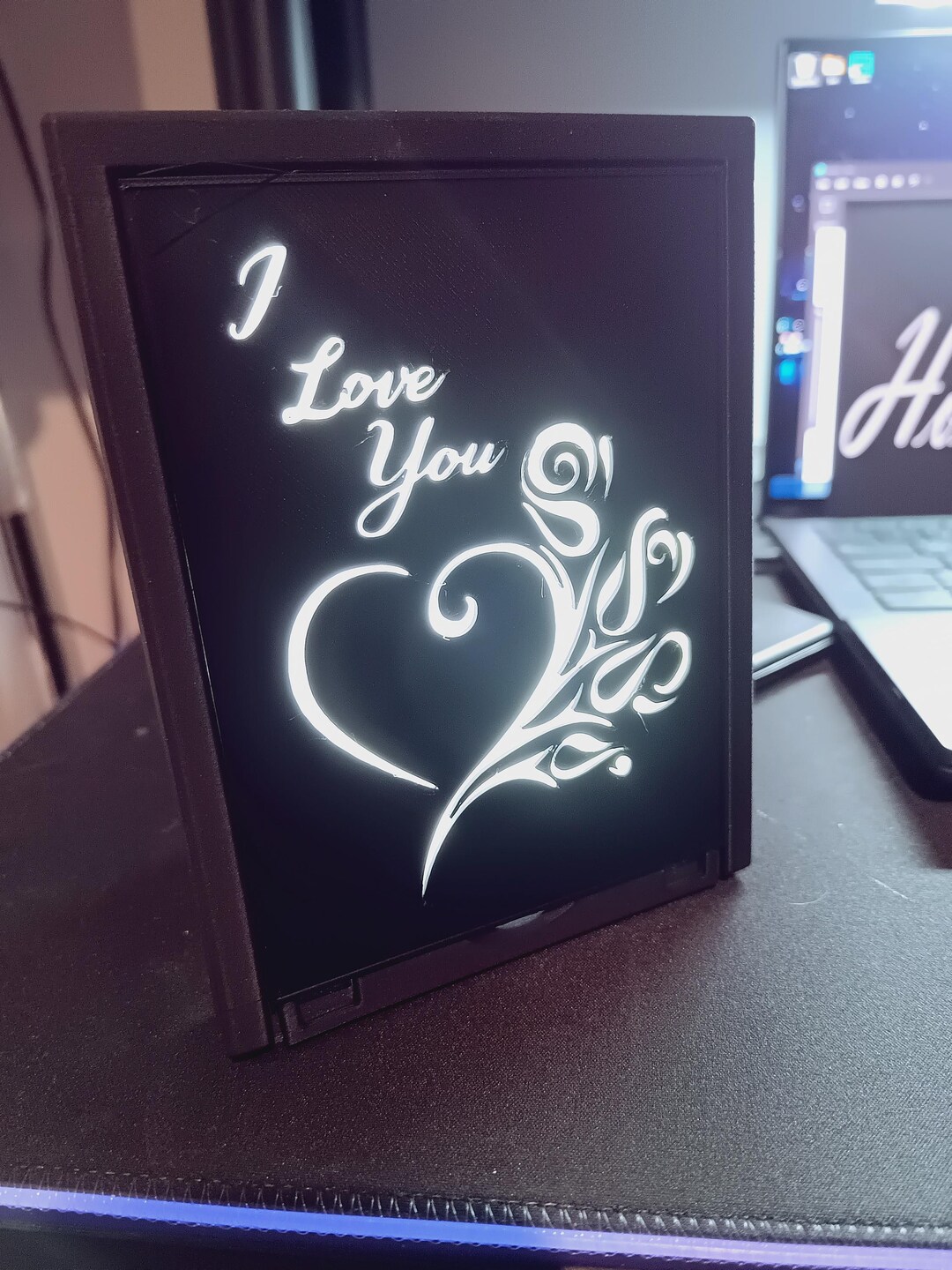 I Love You Light Box I Love You Frame Valentine Sign Light Frame ...