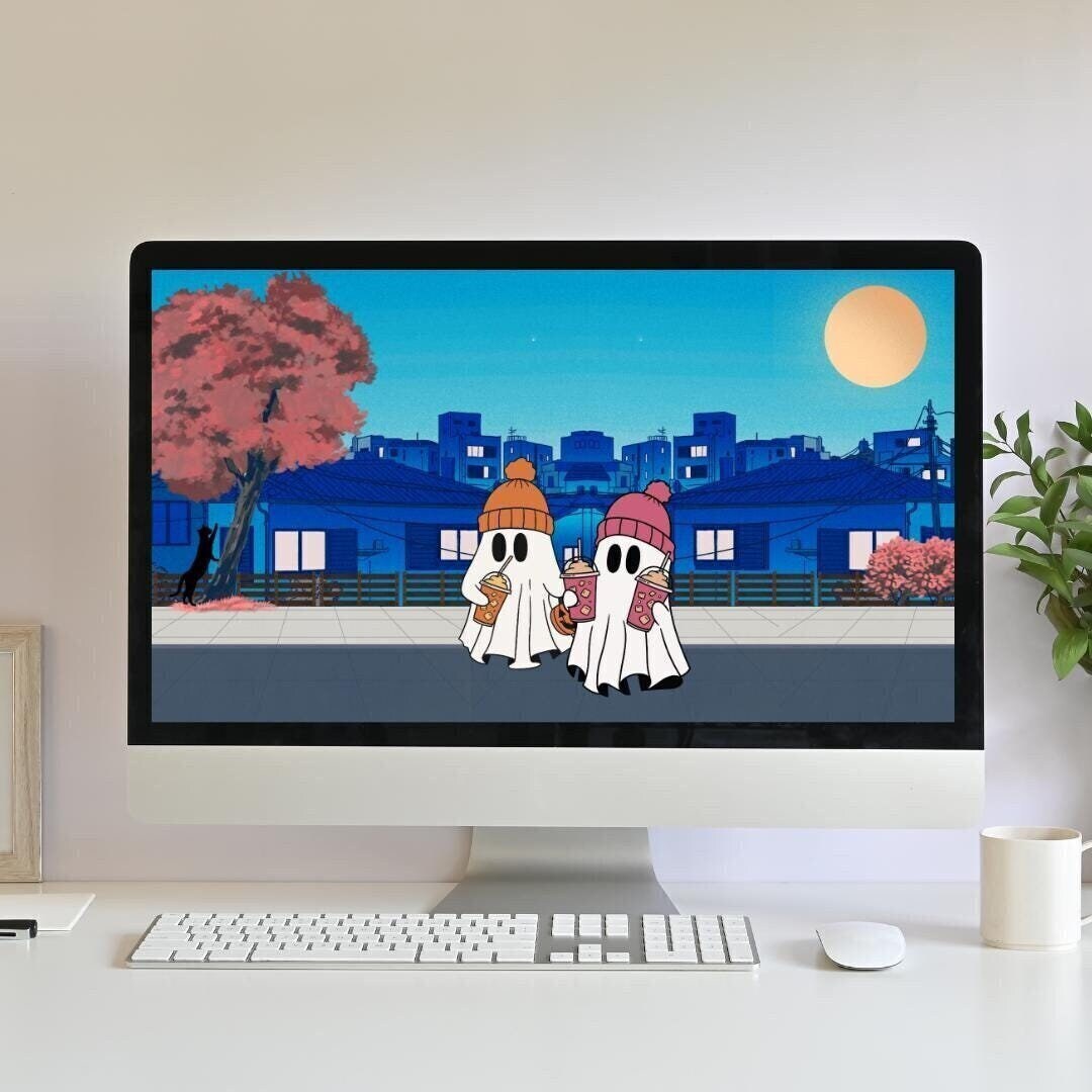 Halloween Desktop Wallpaper, Scary and Cute Background, Ghost Laptop ...