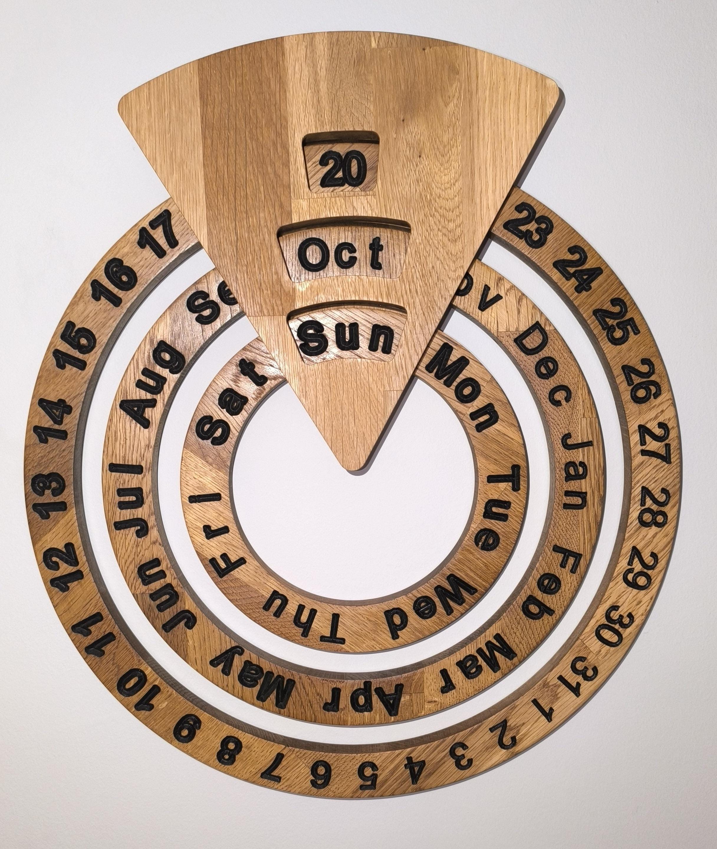 Woodpecker Wooden Perpetual Calendar, Wall Spinning Calendar, Forever ...