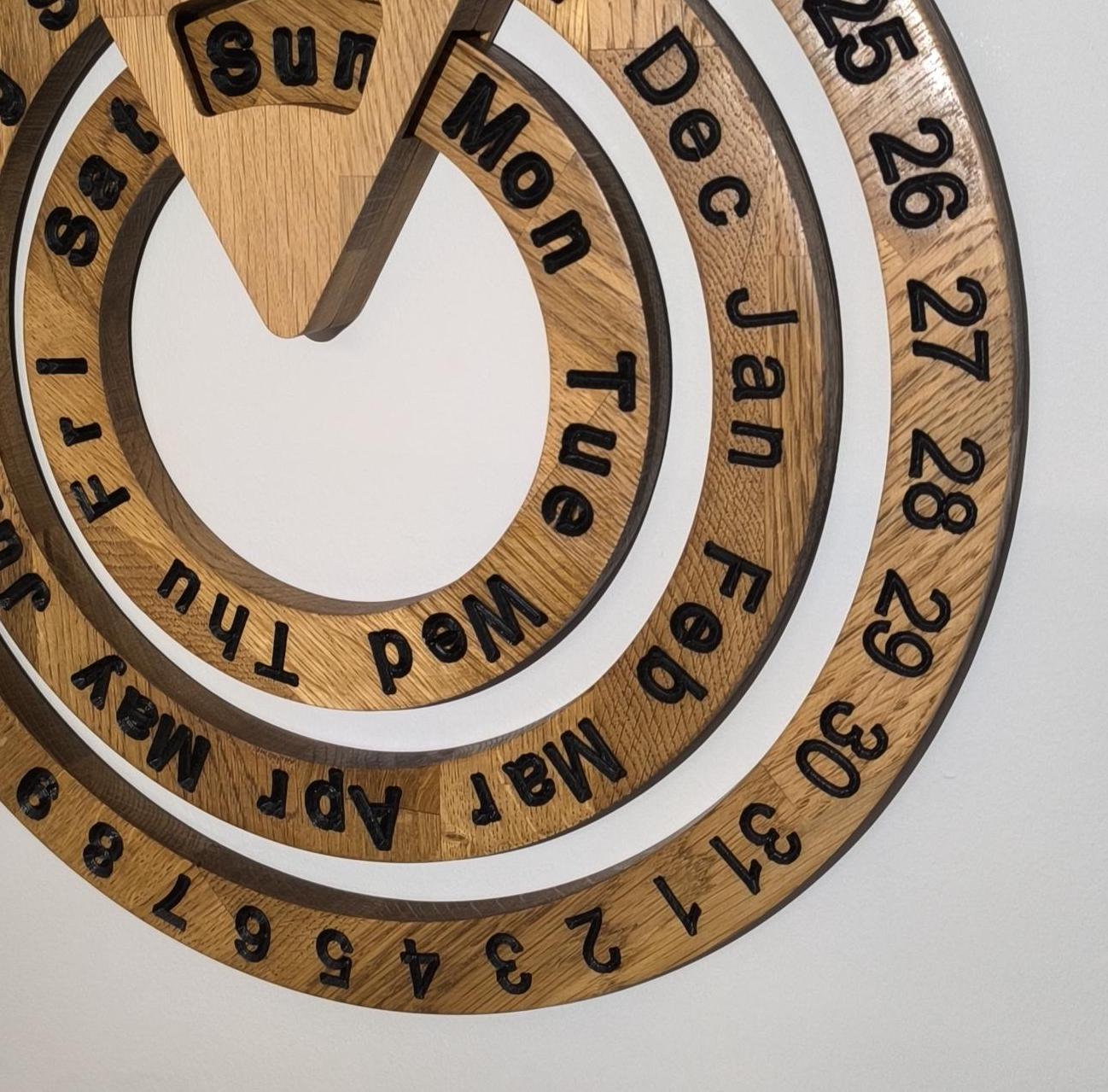 Woodpecker Wooden Perpetual Calendar, Wall Spinning Calendar, Forever ...