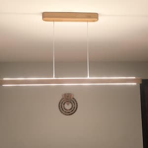 Oak Wood, Pendant Light, Modern Linear LED Lighting by Woodpecker World - Etsy