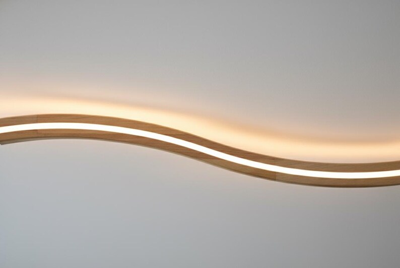 Linear Wooden LED Ceiling Light – Modern Flush Mount Lighting - Etsy
