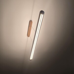 Oak Wood, Pendant Light, Modern Linear LED Lighting by Woodpecker World - Etsy