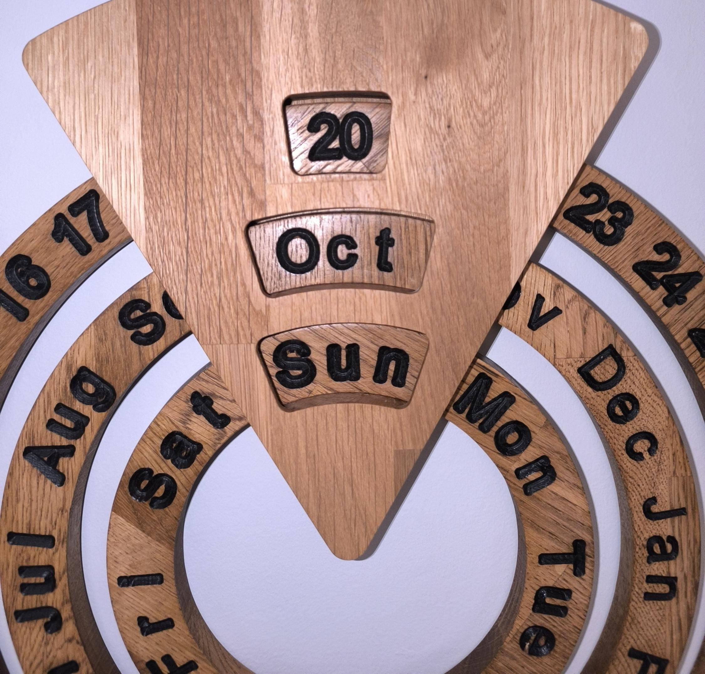 Woodpecker Wooden Perpetual Calendar, Wall Spinning Calendar, Forever ...