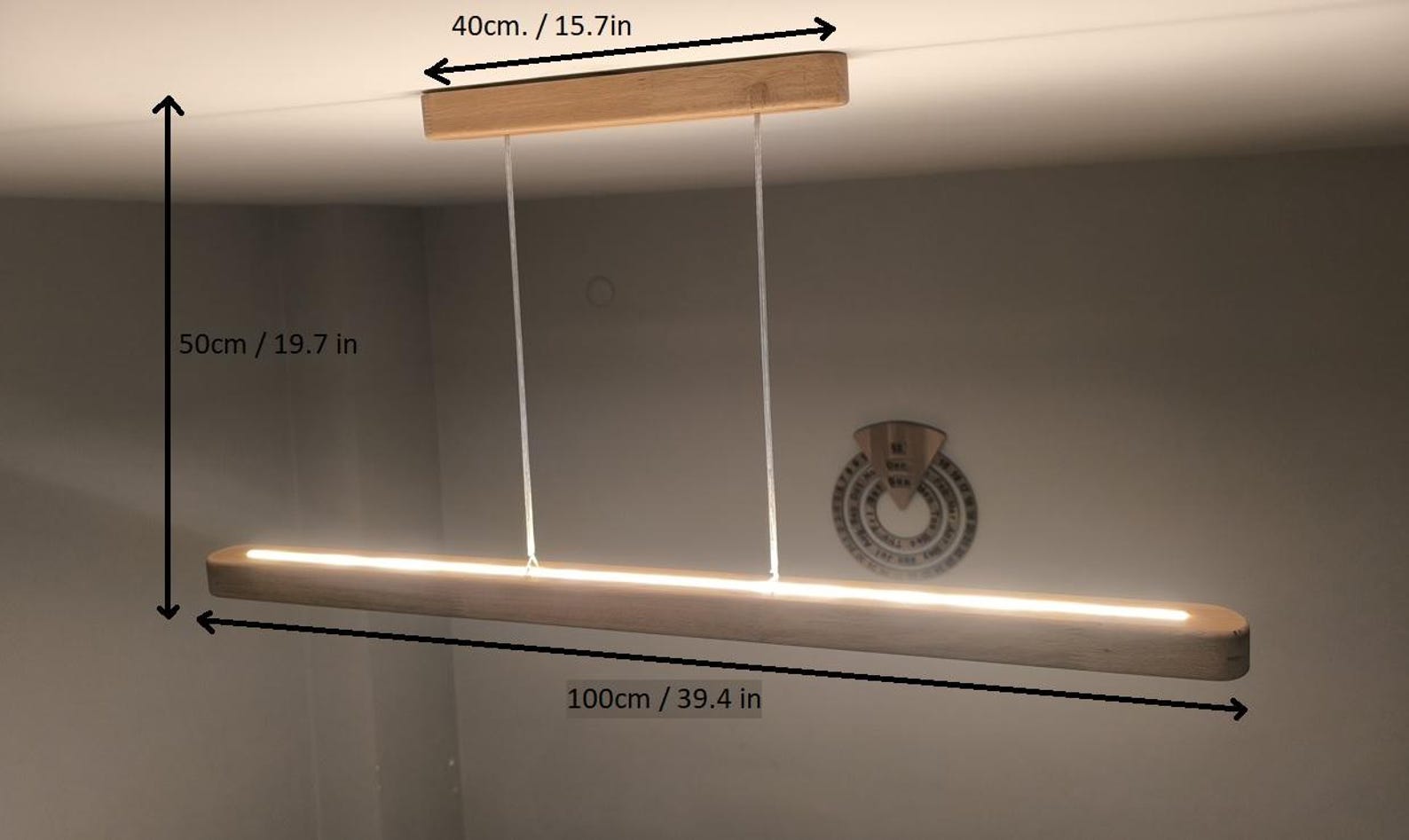 Oak Wood, Pendant Light, Modern Linear LED Lighting by Woodpecker World ...