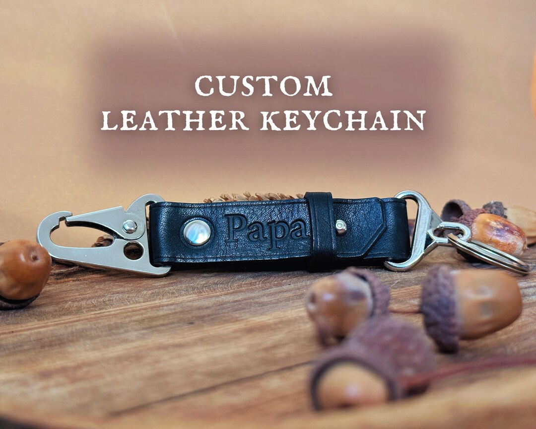 Personalized Leather Keychain, Keychain Leather, Handmade Leather ...