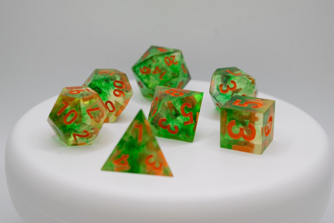 Bright Log, Dnd Resin Dice Set, Polyhedral Dice, Sharp Edge Dice, RPG ...