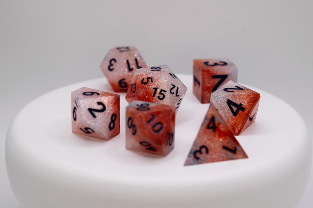 Chrono Brick, Dnd Resin Dice Set, Polyhedral Dice, Sharp Edge Dice, RPG ...