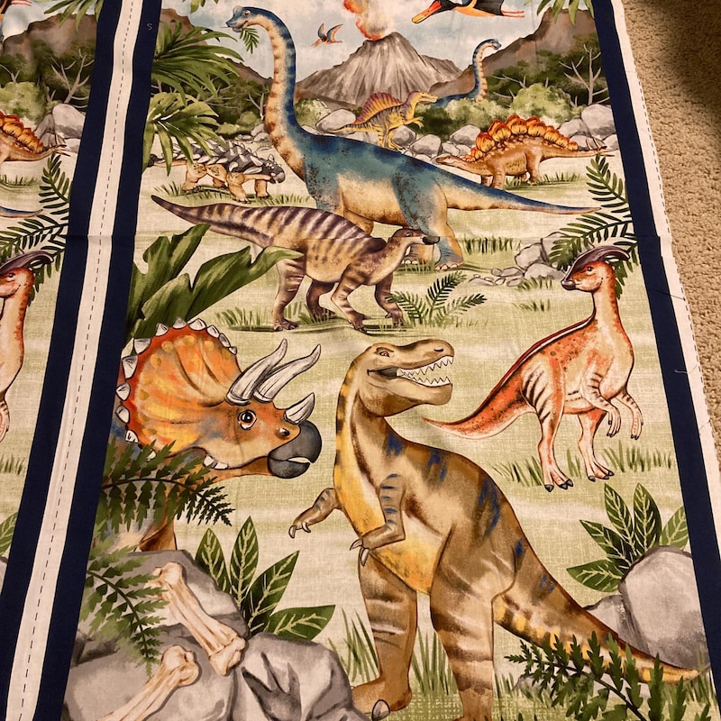 Dinosaur Quilt Panel - Etsy