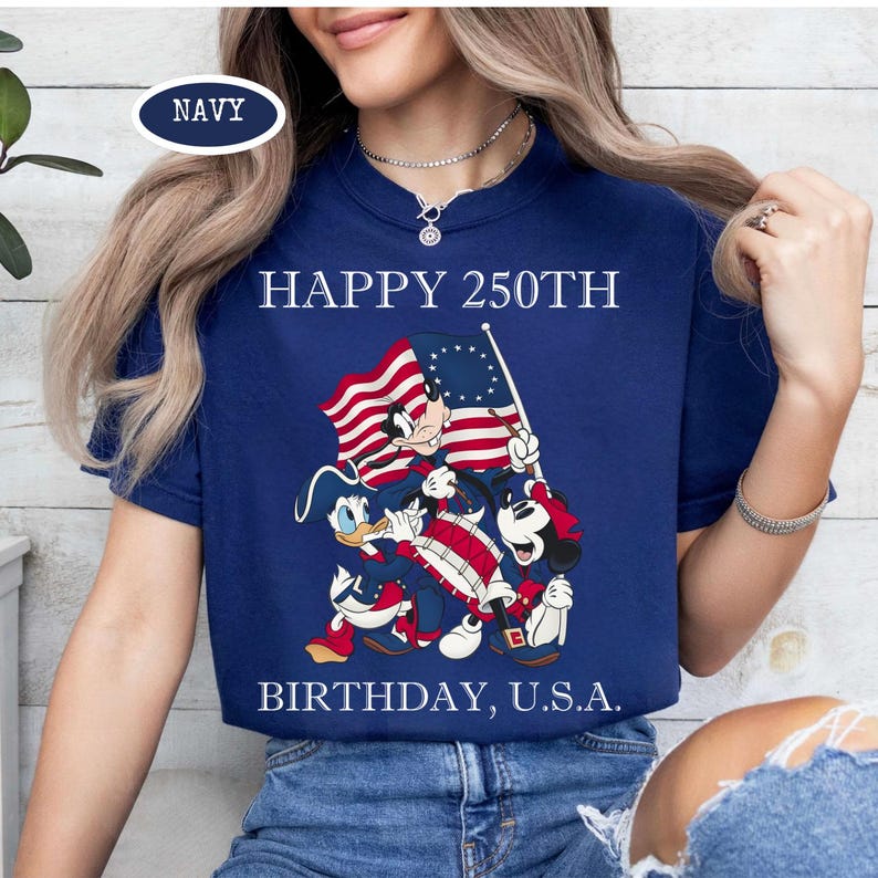 Happy 250th Birthday USA Disney Shirt, America 250 Tee, Patriotic 4th ...