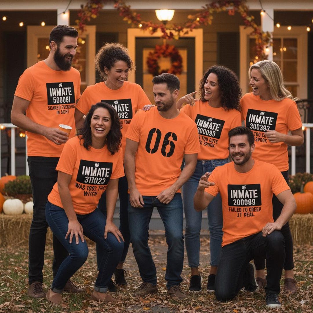 Custom Funny Inmate Halloween Shirts, Inmate Matching Halloween Sports ...