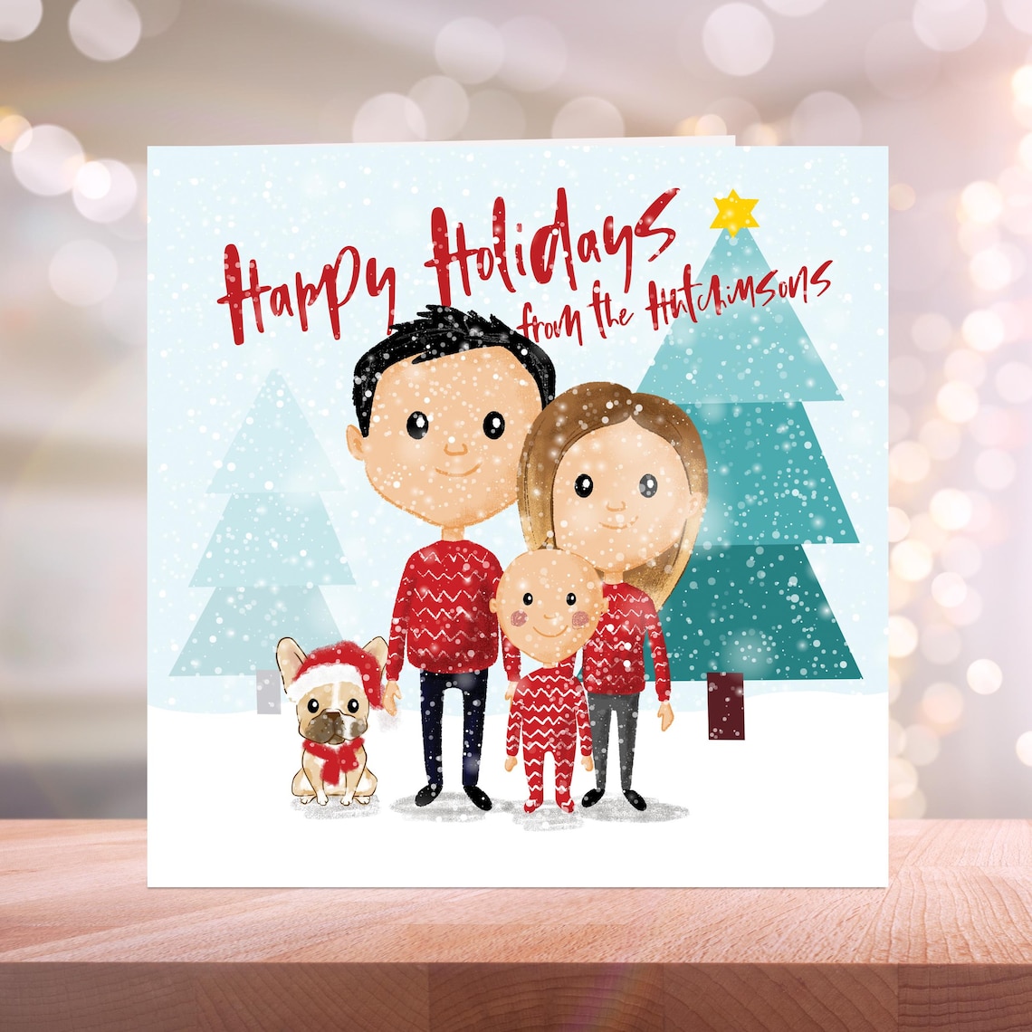 Personalised Family Christmas Card | Custom Family Holiday Card - Etsy