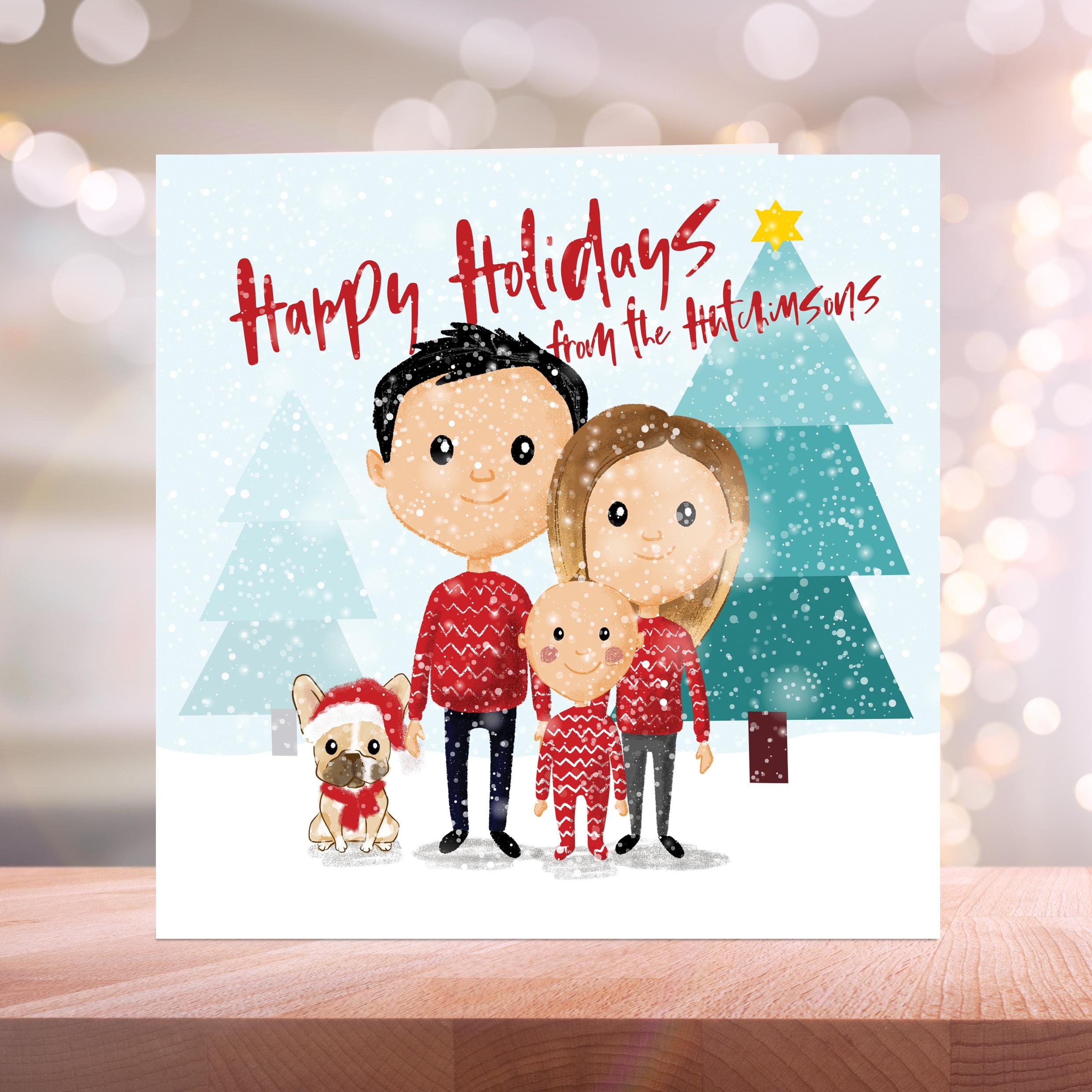 Personalised Family Christmas Card | Custom Family Holiday Card - Etsy