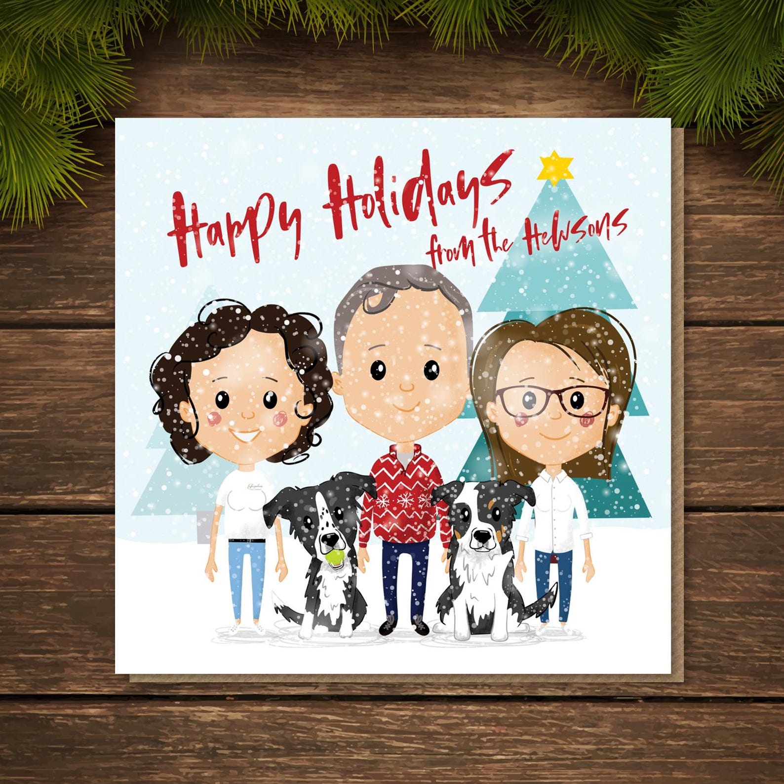 Personalised Family Christmas Card | Custom Family Holiday Card - Etsy