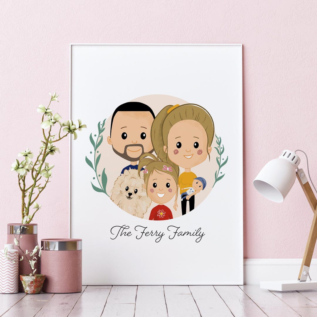 Custom Family Portrait Print | Personalised Family Portrait Gift ...