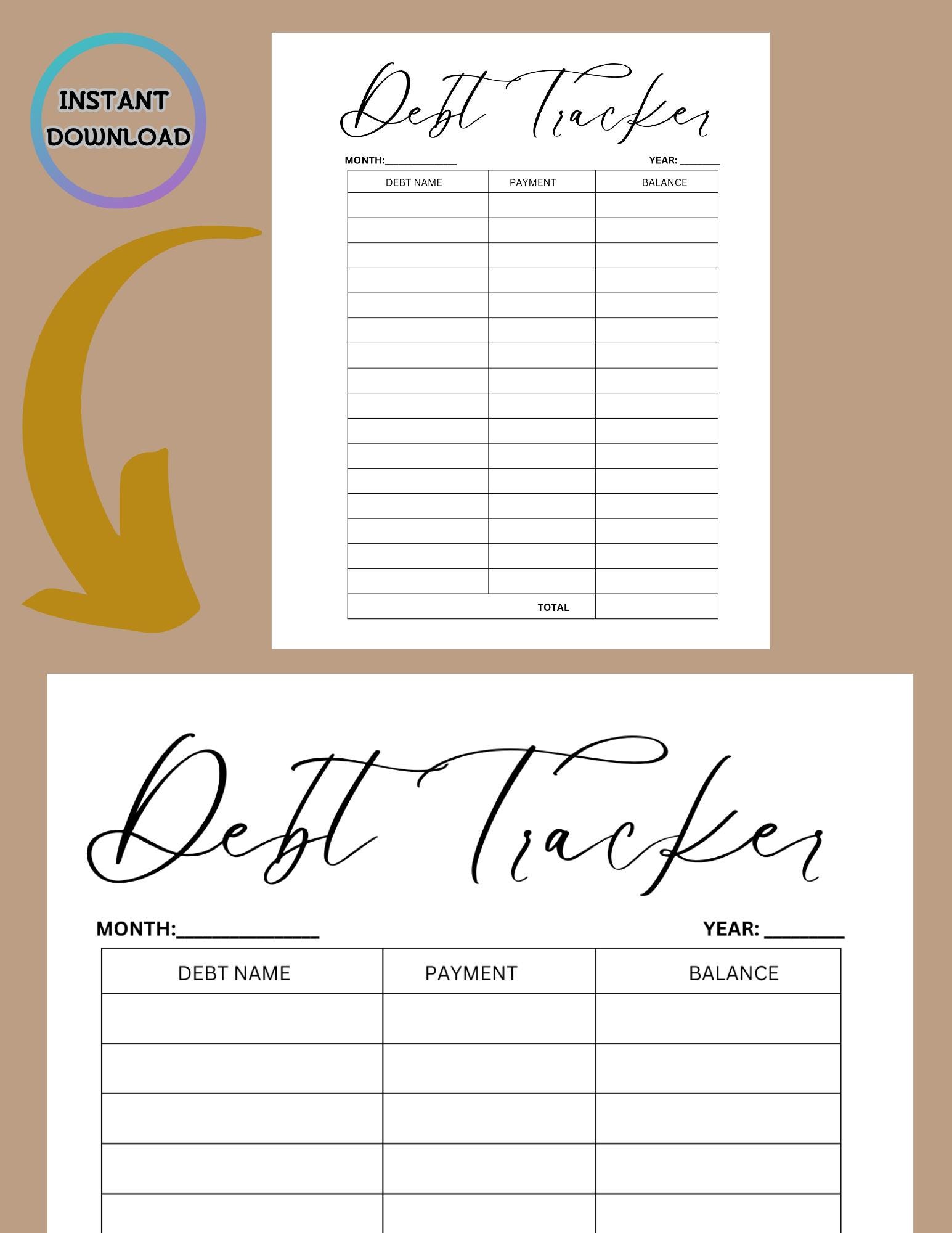 Debt Tracker Printable Monthly Tracker Ready to Print Monthly Planner ...